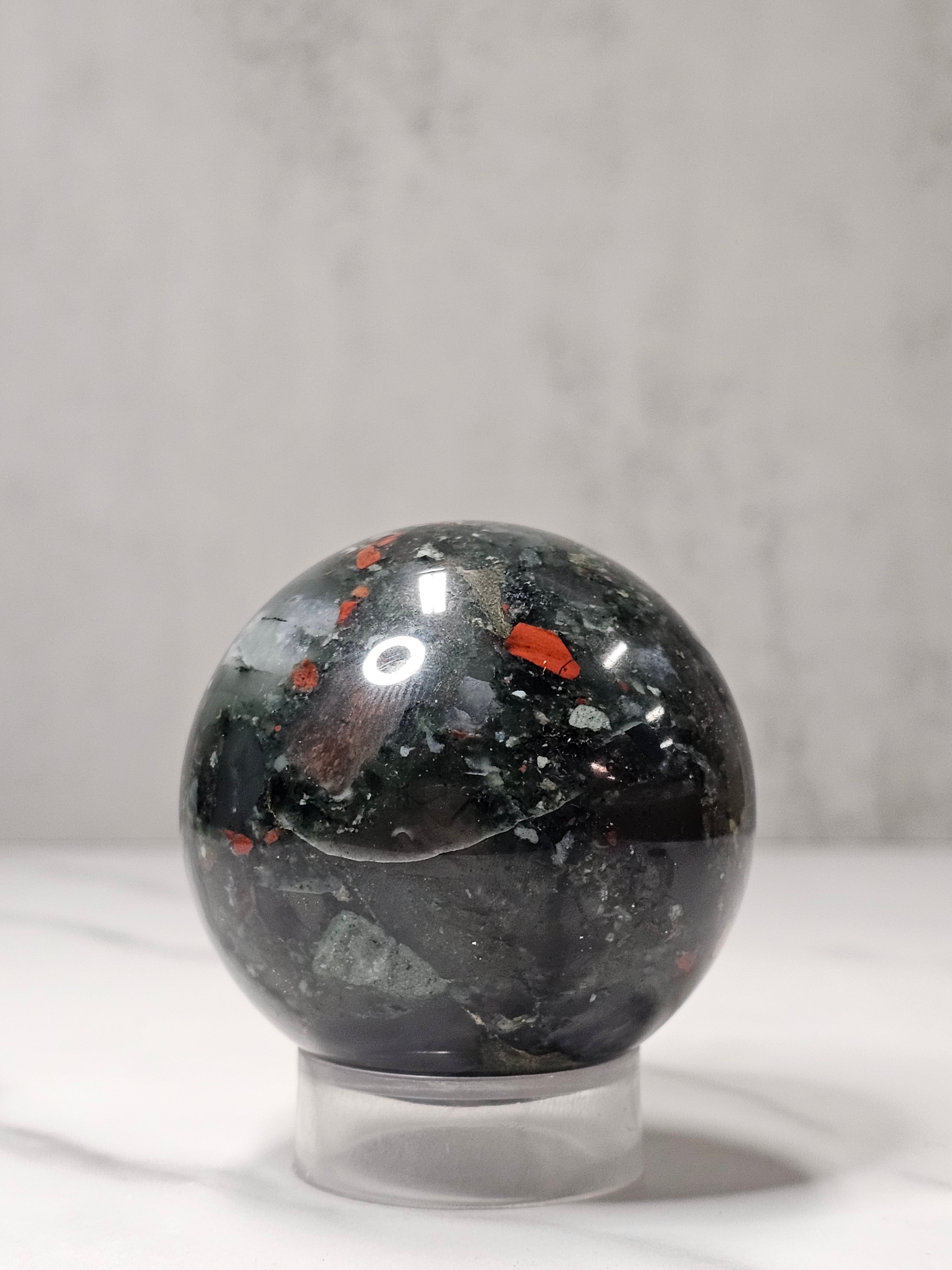 Bloodstone Sphere – Quartz Botanicals