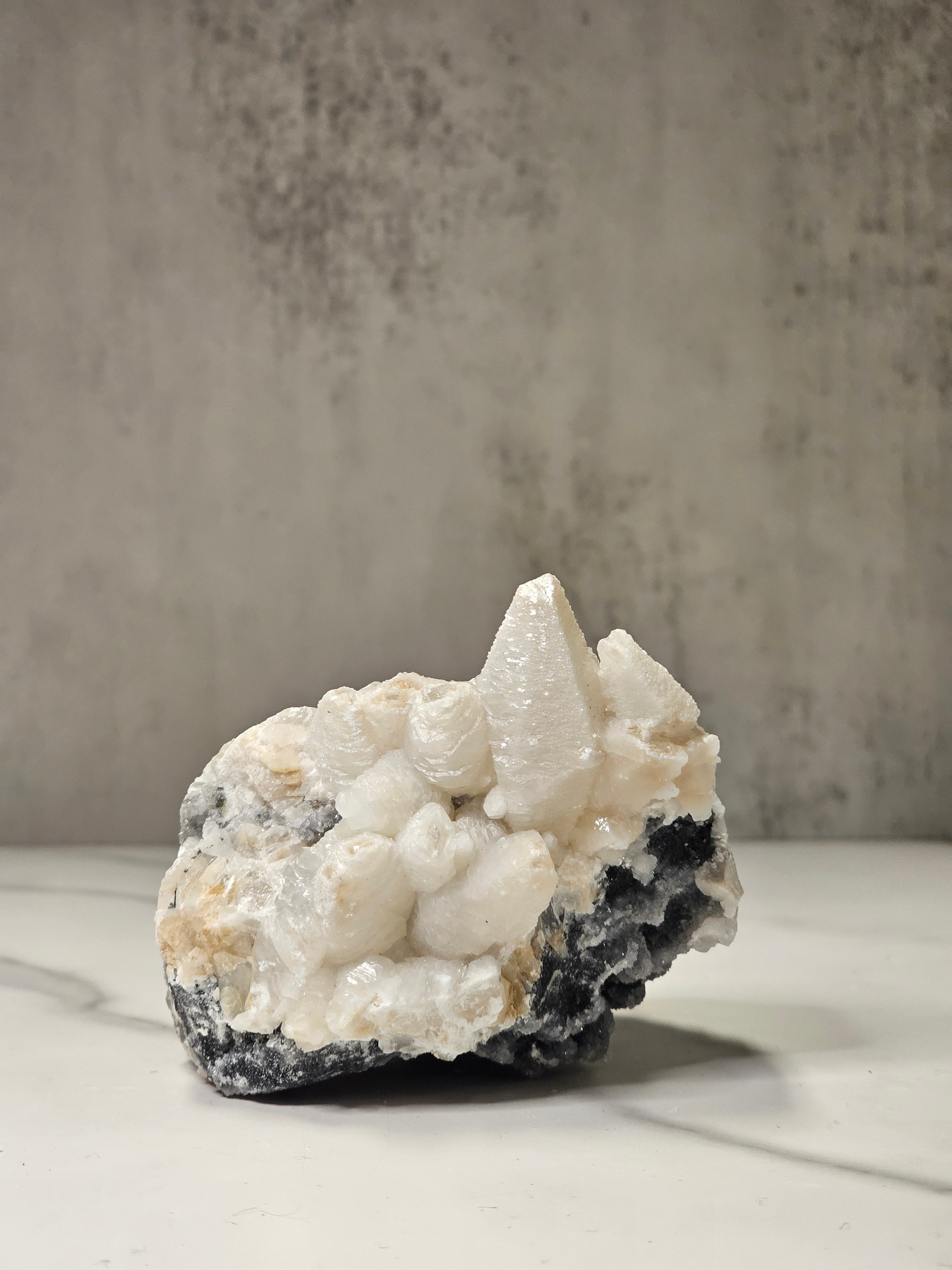 Calcite on Sphalerite Specimen – Quartz Botanicals