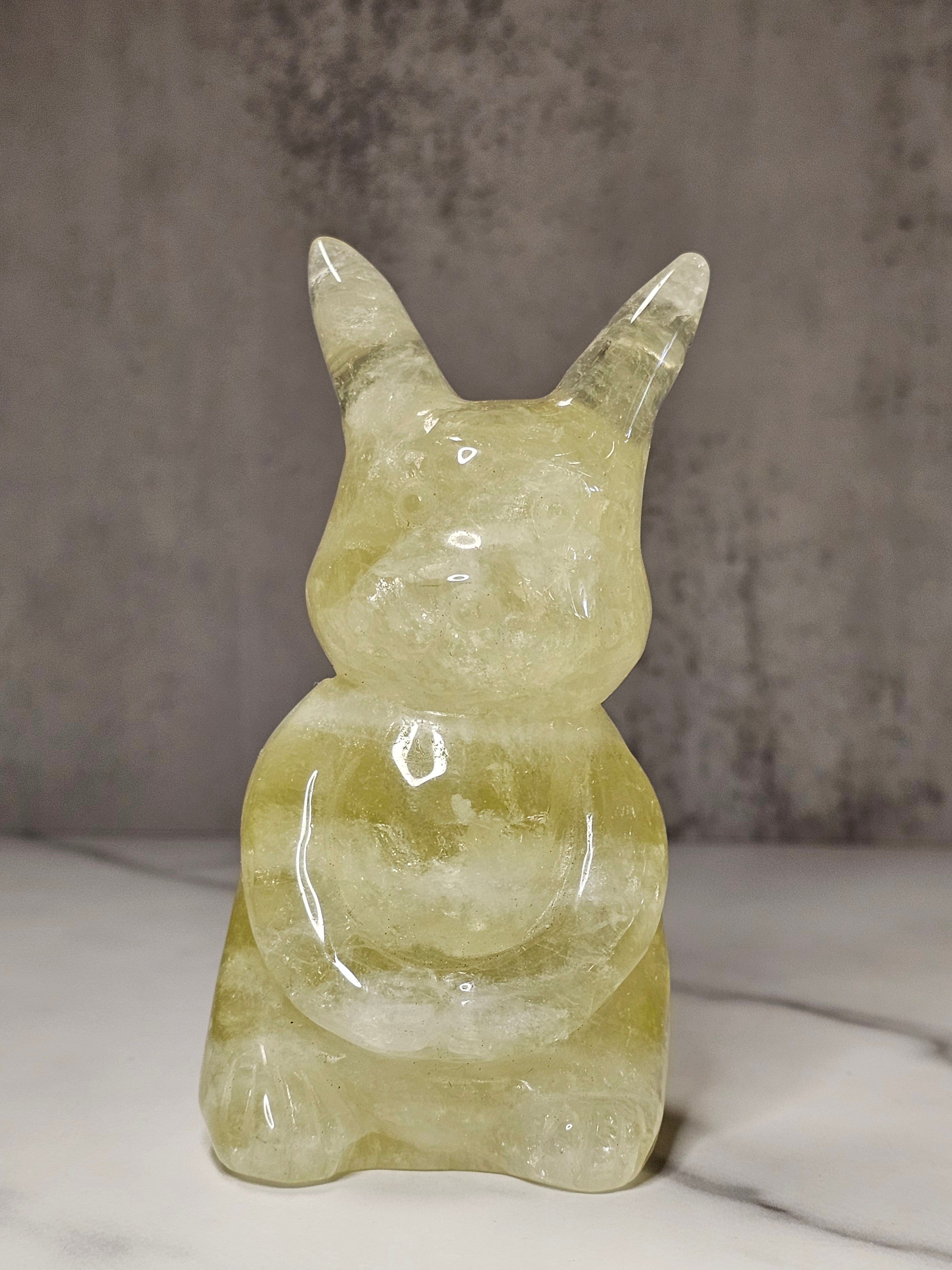Citrine Pikachu Carving – Quartz Botanicals