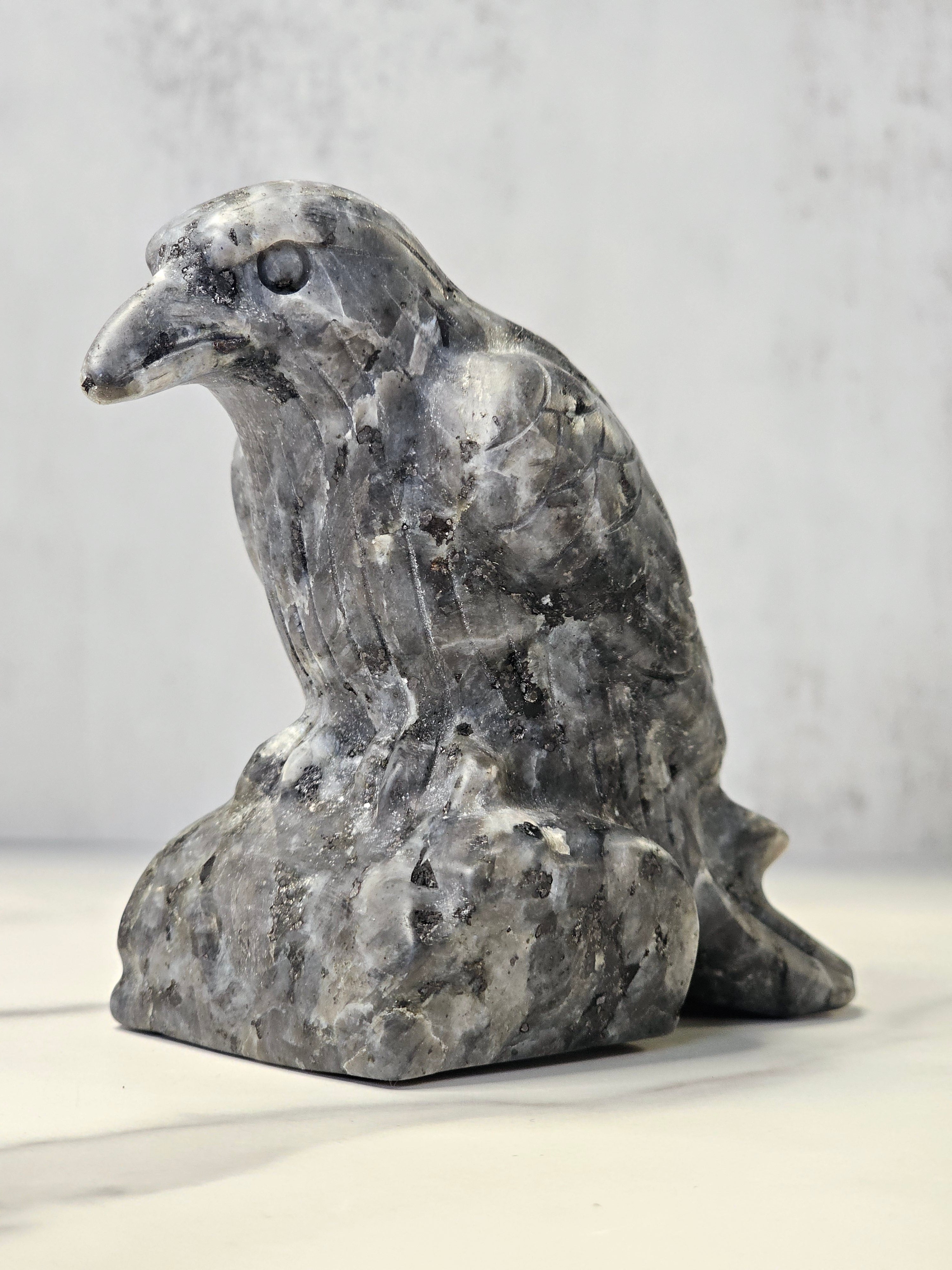 Larvikite Raven Carving – Quartz Botanicals